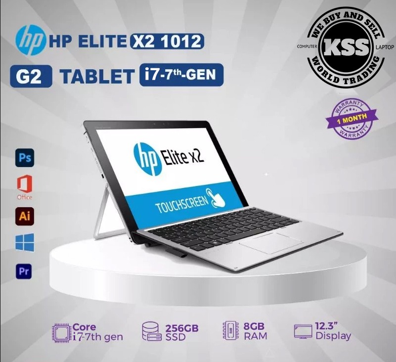 HP Elite x2 1012 G2-7th Gen. Intel Core i7-256GBSSD-8GB RAM 12.3 ...