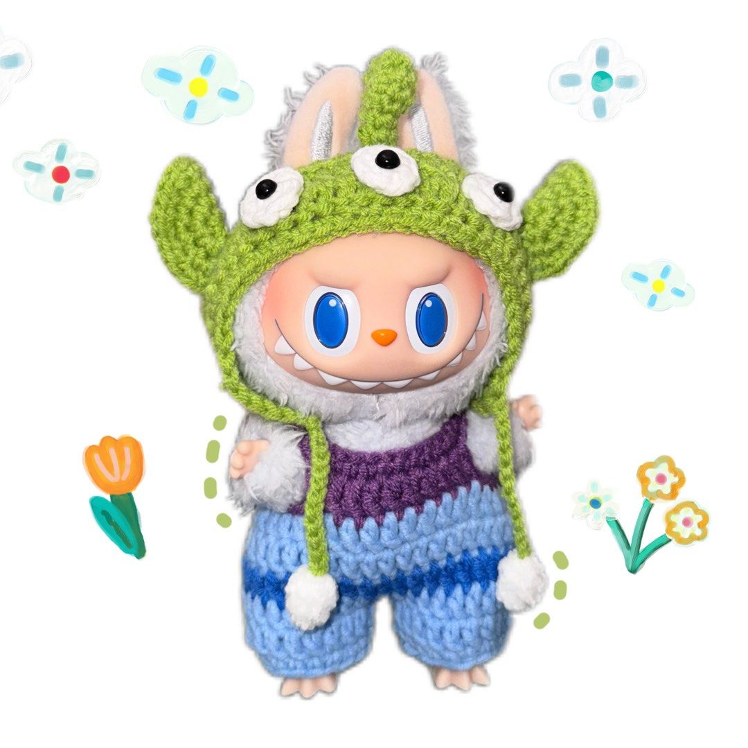 Labubu crochet squeeze toy aliens clothes, Hobbies & Toys, Stationery ...