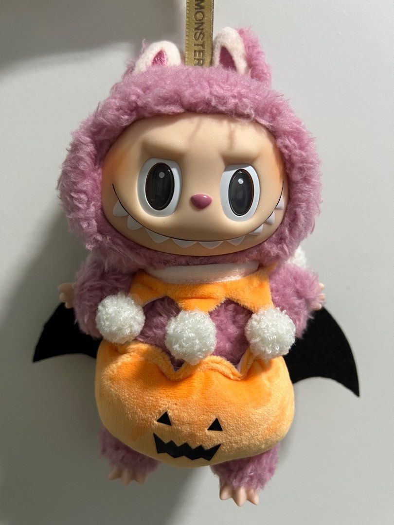 Labubu halloween pumpkin with bat wings suit, Furniture & Home Living ...