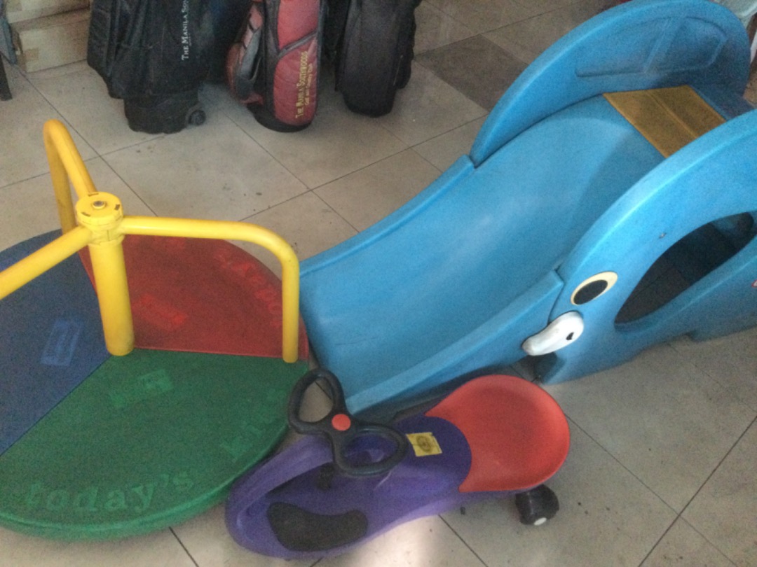 Little tikes kids slide and merry go round w/ free twist car, Babies ...