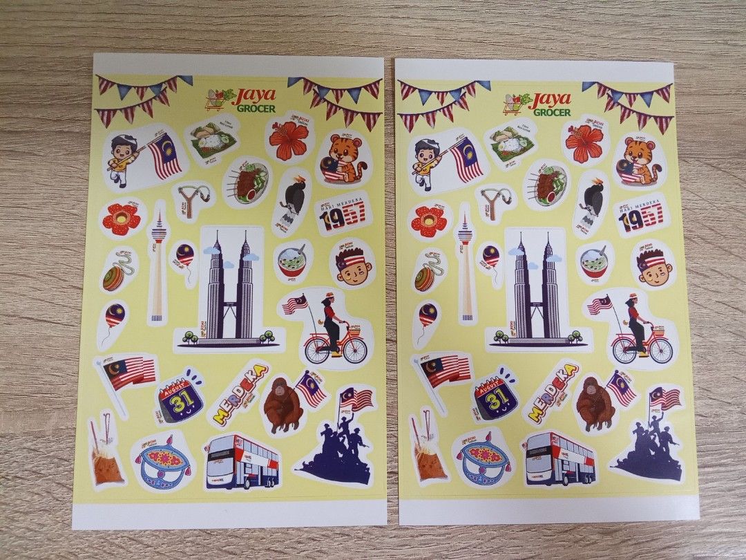 Malaysia Merdeka Themed Stickers (by Jaya Grocer), Hobbies & Toys ...
