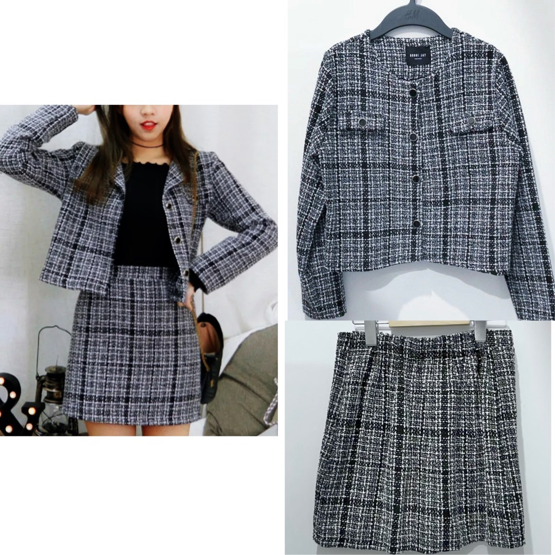 MANNA Tweed Jacket set (Korea) 包SF, 女裝, 連身裙 & 套裝, 套裝 - Carousell