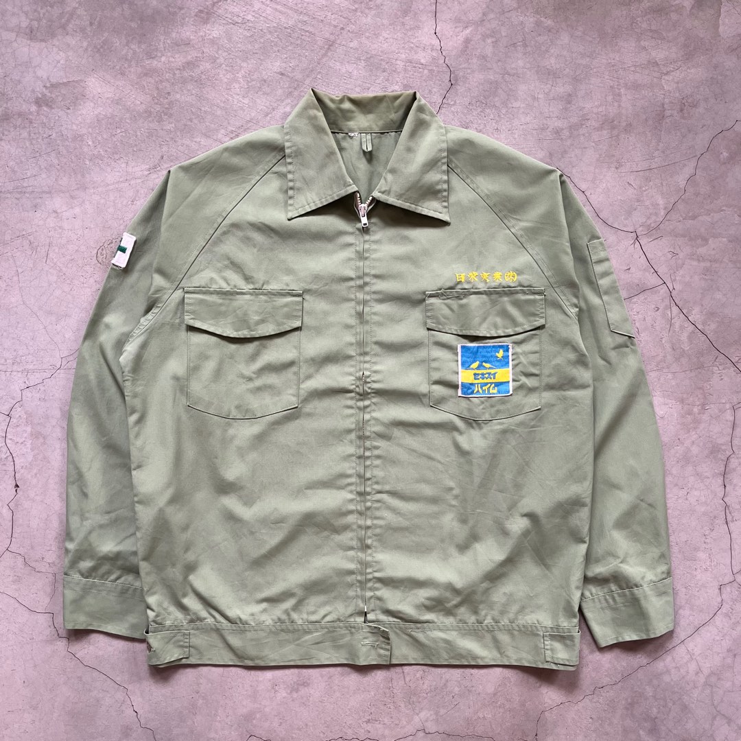 Men's Japanese Workwear Jacket | Men's Collared Jacket | Sage Green ...