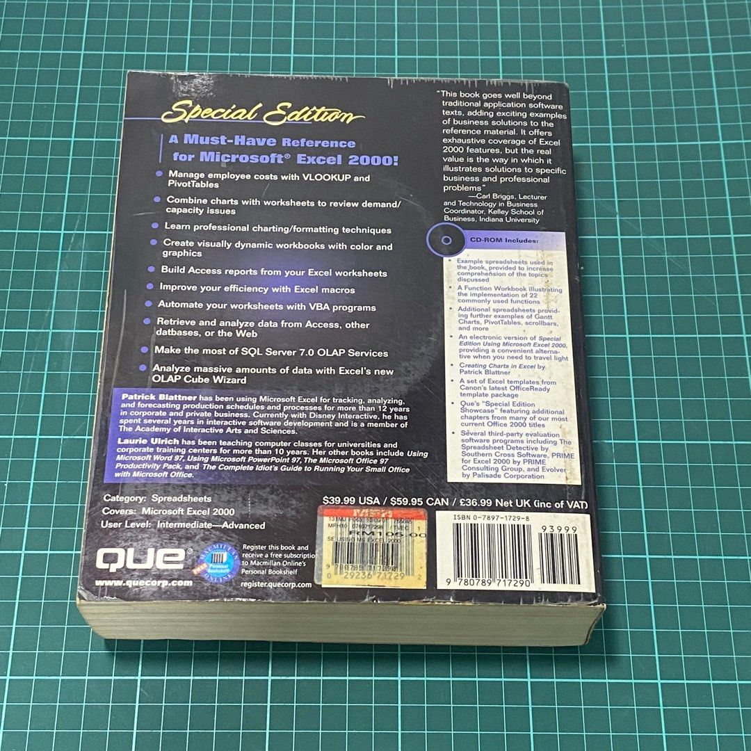 Microsoft Excel 2000 special edition using, Hobbies & Toys, Books ...