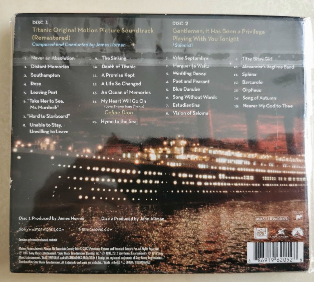 Original Movie Soundtrack: Titanic Anniversary Edition 2CD (Made In EU), Hobbies & Toys, Music ...