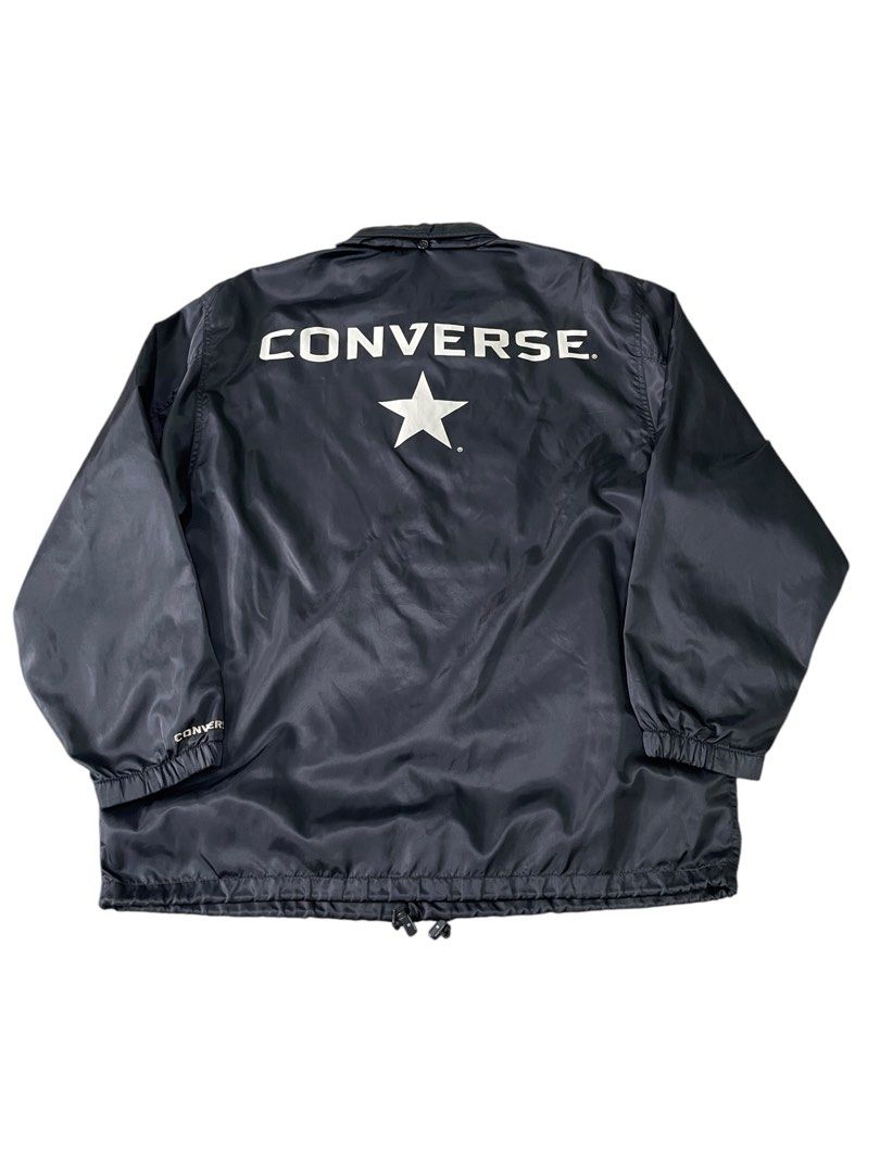 (P25) FREE POS SEM VINTAGE CONVERSE COACH JACKET BLACK, Men's Fashion ...