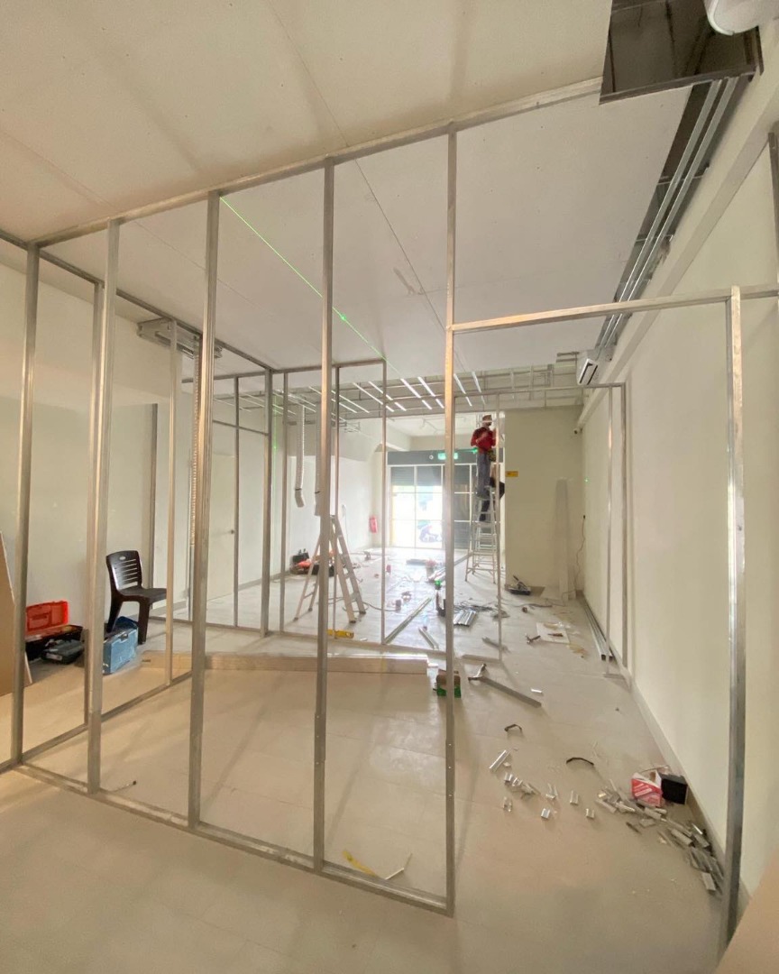 PASANG DINDING JENIS PARTITION l drywall install l dinding kering l ...