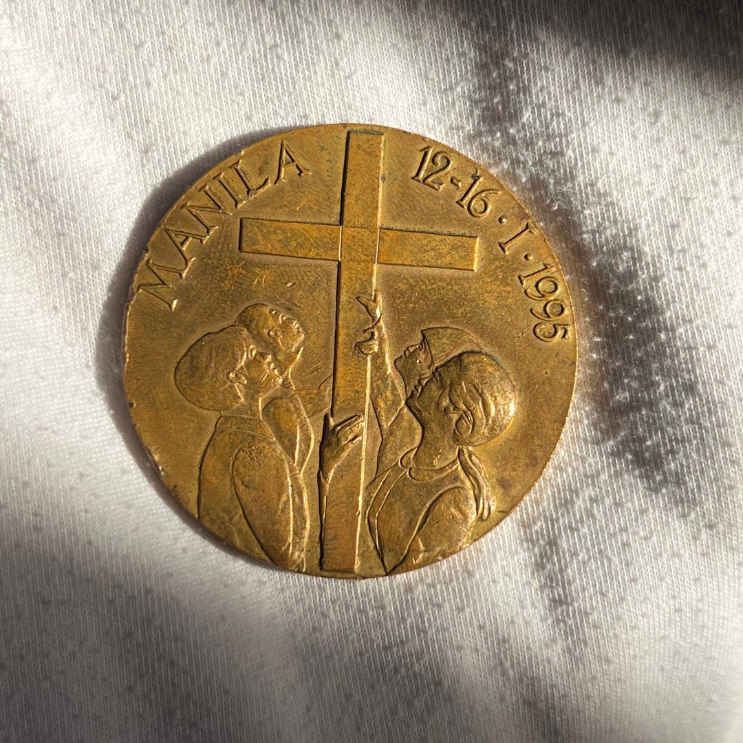 Pope John Paul II Manila Papal Visit 1995 / 50mm Commemorative Medal Vatican, Hobbies & Toys ...