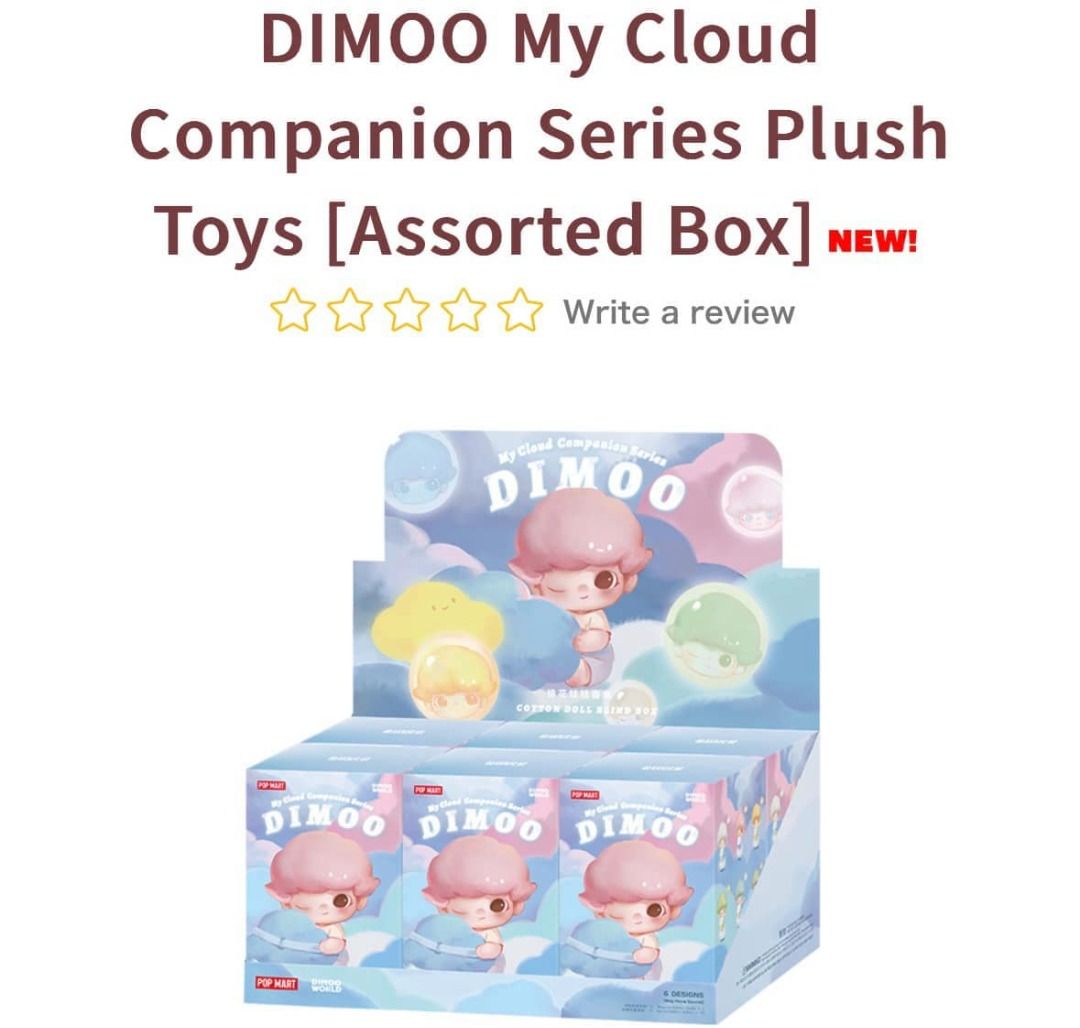 Popmart Dimoo My cloud Companion Assorted box (6 pcs), Hobbies & Toys ...