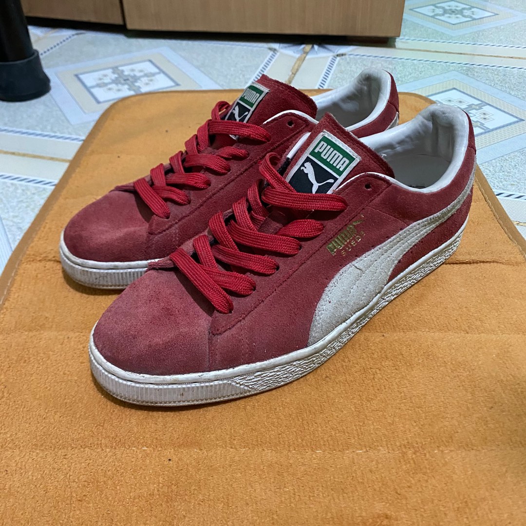 Puma Suede High Risk Red, Men's Fashion, Footwear, Sneakers on Carousell