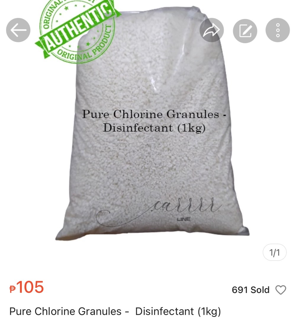 Pure Chlorine Granules - Disinfectant (1kg), Furniture & Home Living ...