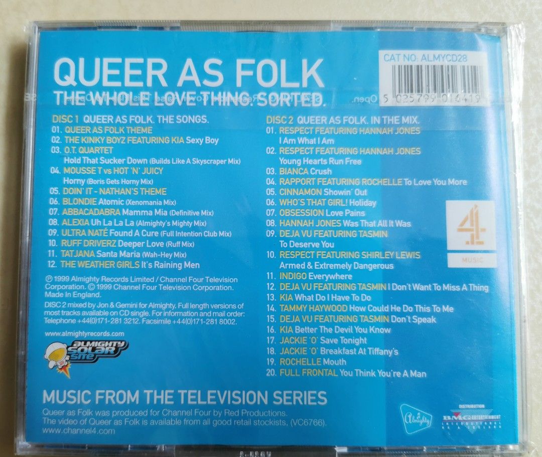 Queer As Folk Season 1 & 2 Original Soundtrack Combo Ultra RARE ...