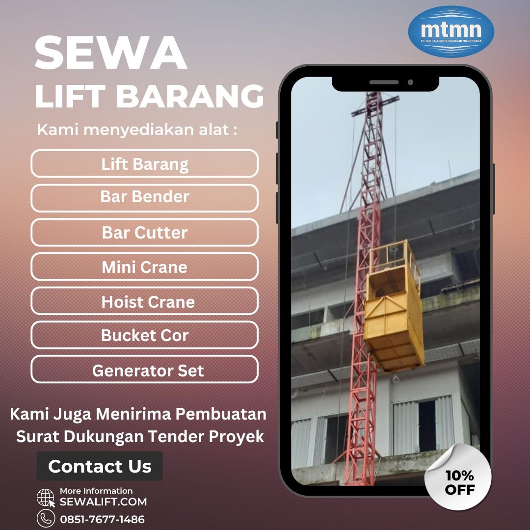 RENTAL LIFT BARANG Lift Modern untuk Kebutuhan Proyek Anda! Kabupaten ...
