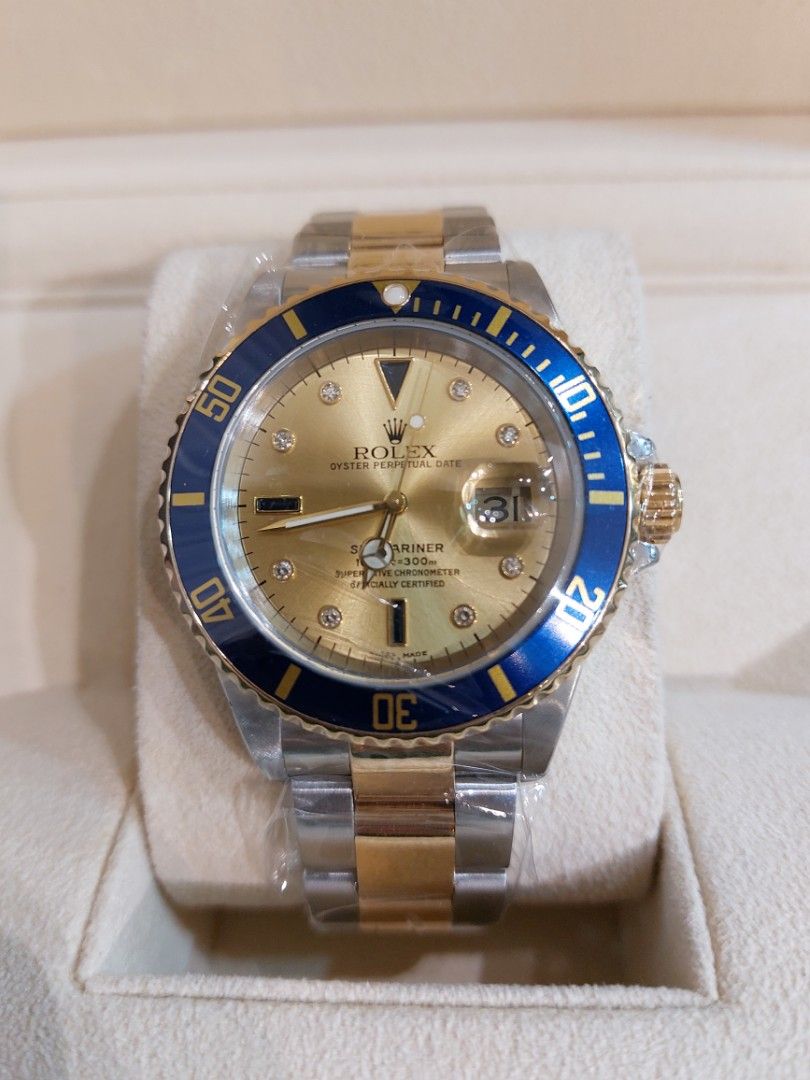 Rolex Submariner Date Serti 16613, Luxury, Watches on Carousell