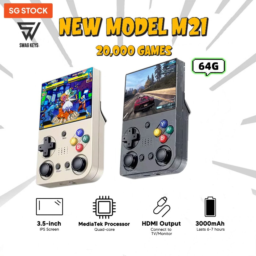 [SG] (New Model R36S) M21 Retro Handheld Video Game Console 3.5 Inch ...