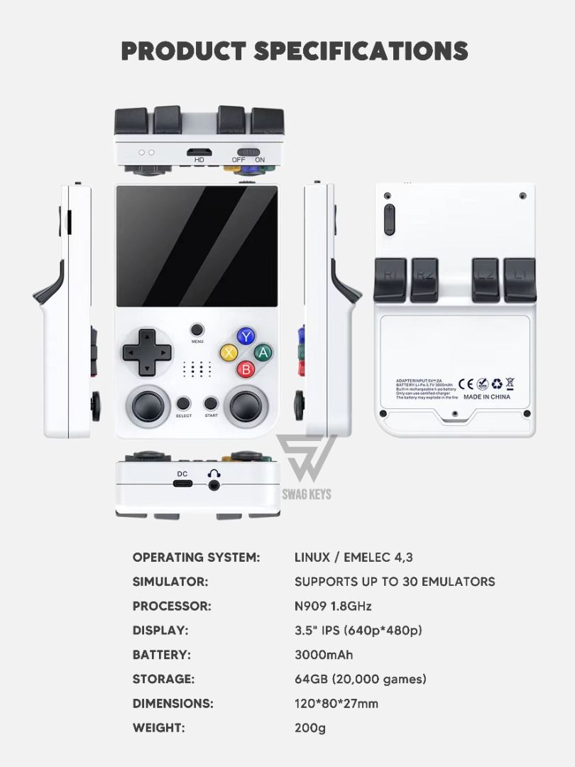 [SG] (New Model R36S) M21 Retro Handheld Video Game Console 3.5 Inch ...