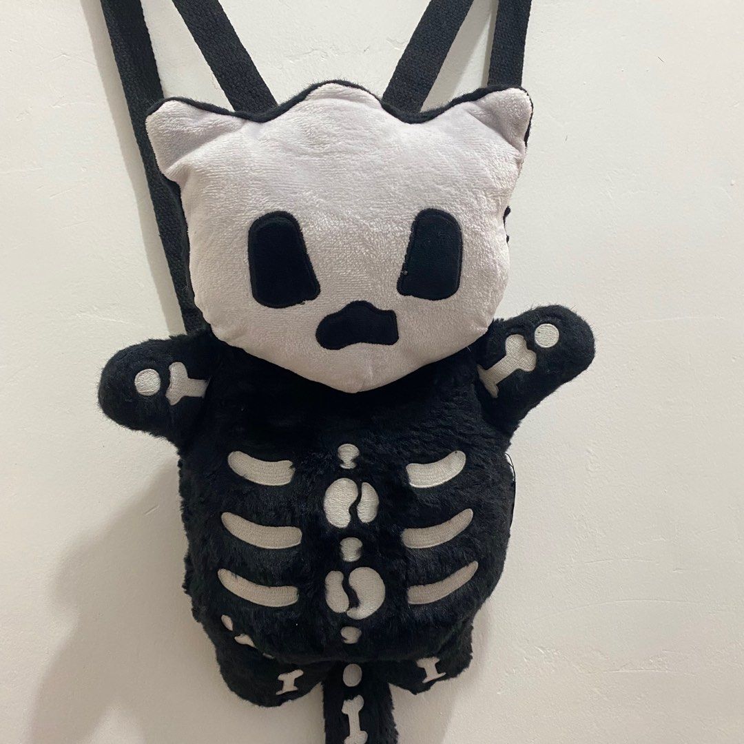 Skeleton Cat Plush Backpack / Halloween / alt goth cosplay, Women's ...