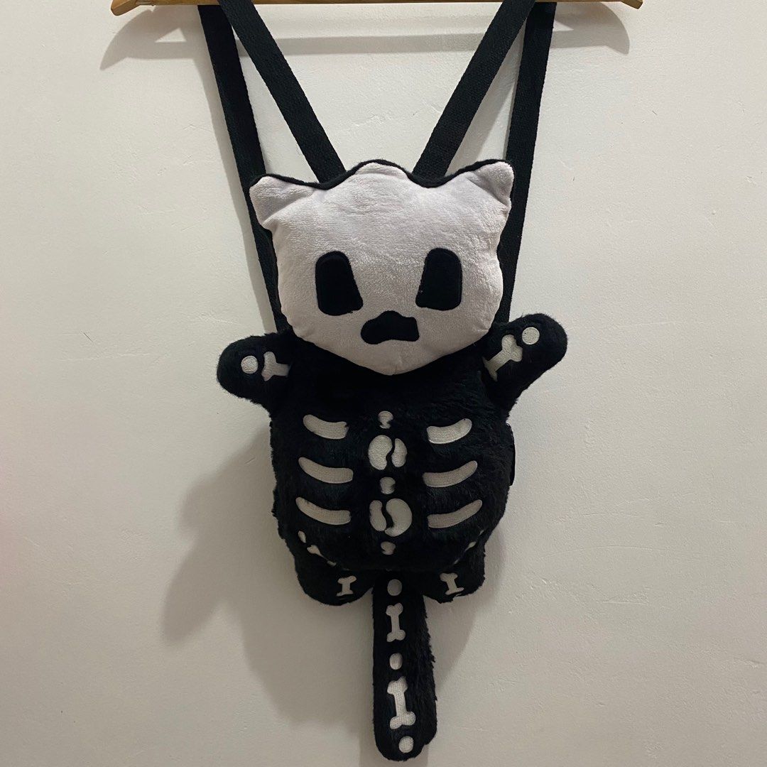 Skeleton Cat Plush Backpack / Halloween / alt goth cosplay, Women's ...
