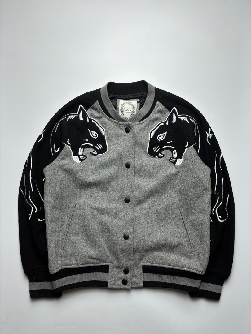 Vintage Salad Black Panther Longsleeves Embroided Logo Wool, Men's ...