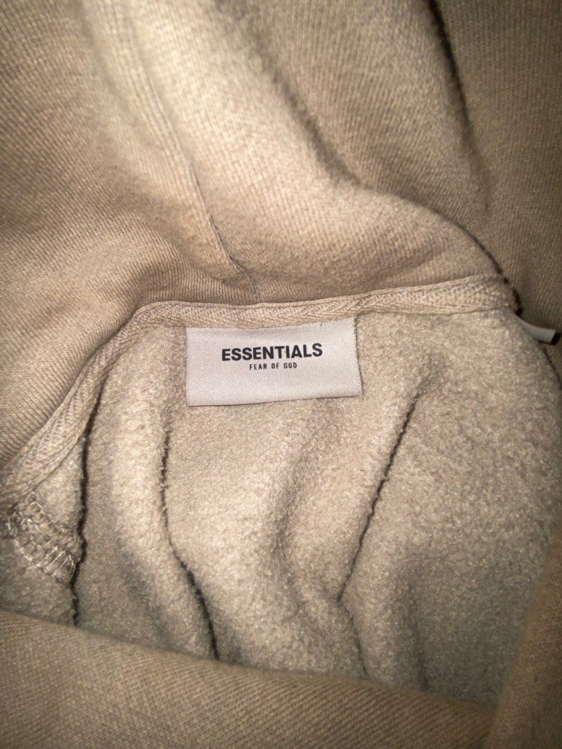 WTS Fear Of God Essentials Hoodie Brown Oversized, Men's Fashion, Tops ...