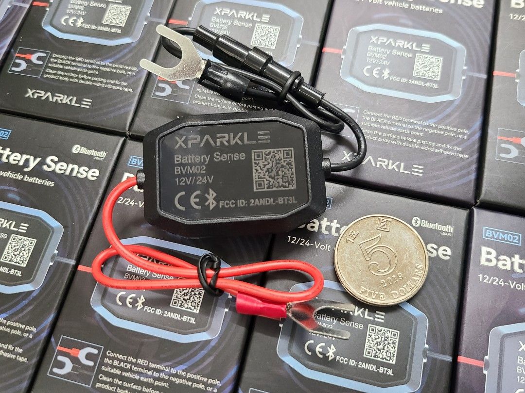 XPARKLE 第二代 Battery Sense Bluetooth BVM02 藍牙 汽車電池檢測器 適合12v 或 24v 電池 貨車 貨櫃車 超跑 電單車 汽車鋰鐵電池 電單車鋰電池 ...