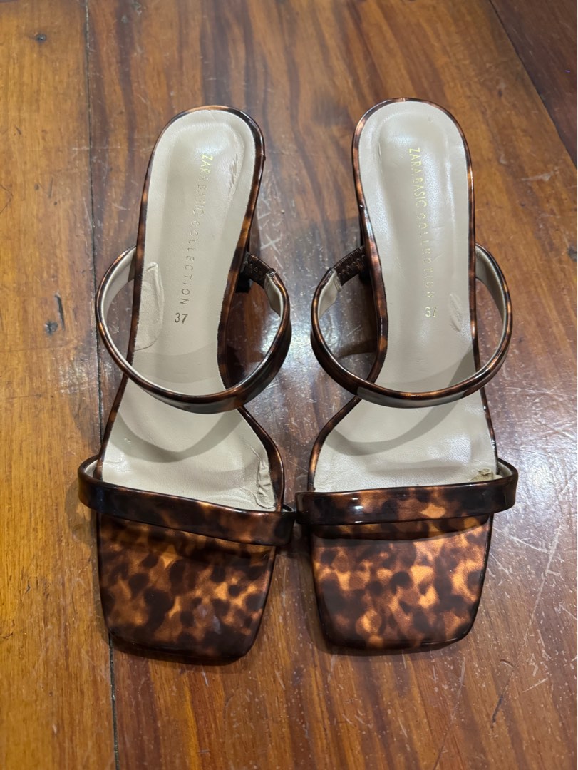Zara tortoise shell block heels, Women's Fashion, Footwear, Heels on ...
