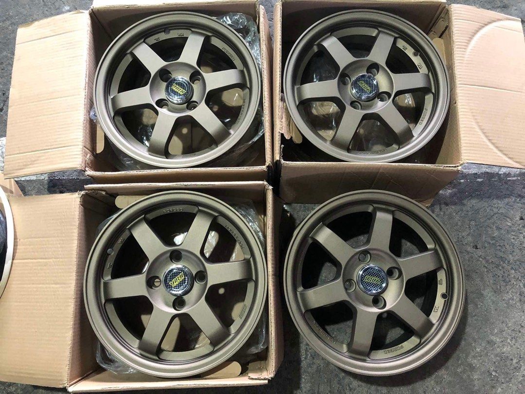 14” TE37 Design code 60113 Mags 4Holes pcd 100 bnew bronze, Car Parts ...