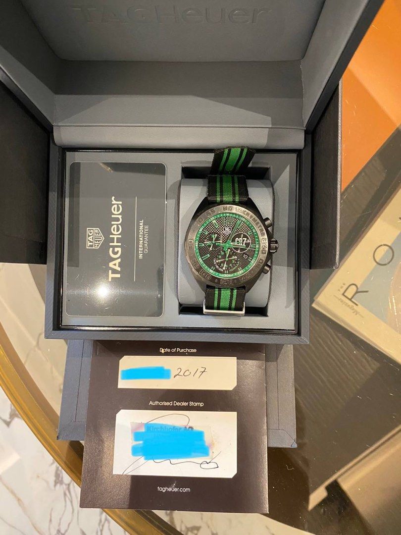 2017 TAG HEUER CRISTIANO RONALDO CR7 GREEN FLASH CHRONOGRAPH REF ...