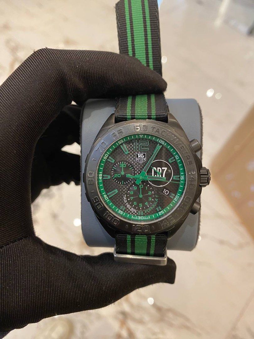 2017 TAG HEUER CRISTIANO RONALDO CR7 GREEN FLASH CHRONOGRAPH REF CAZ1113 LIMITED TO 3000 PIECES ...