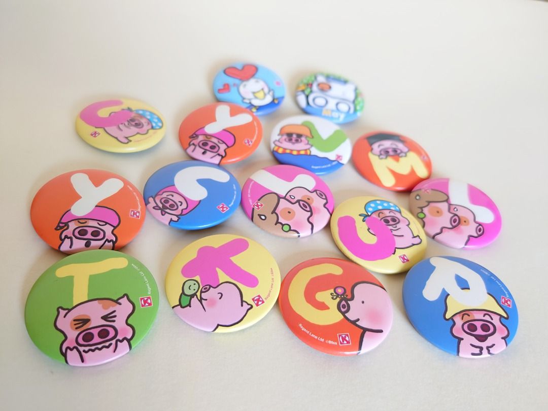 麥嘜 McMug 麥兜 McDull 春田花花同學們 x Circle K OK便利店 英文字母 襟章 (共15個，附DIY貼士), 女裝 ...
