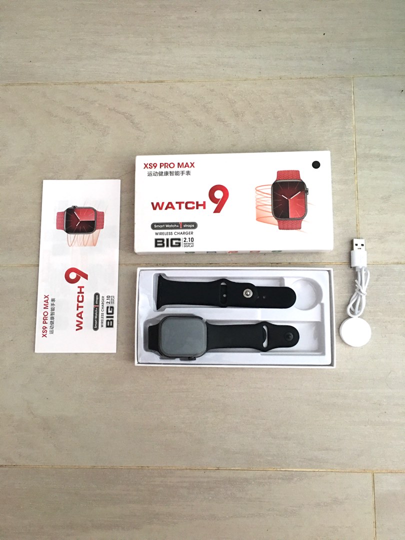 全新 XS9 Pro Max 智能 2.1寸 LED display 運動 健康 手錶 Watch 9 smart watch (無線充電器 ...