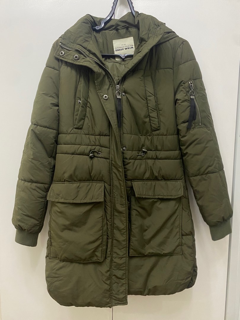 Army Green Long Bubble Jacket, Women's Fashion, Coats, Jackets and ...