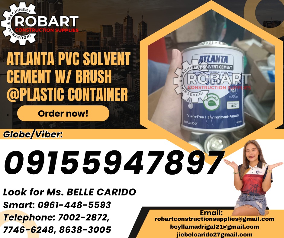 Atlanta PVC Solvent Cement w/ Brush @Plastic Container, Commercial ...