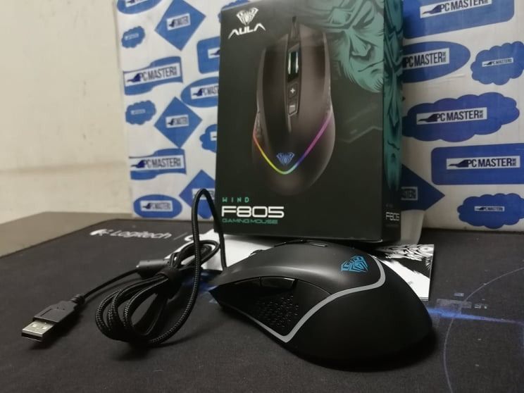 AULA Wind F805 RGB Colorful Lighting Gaming Mouse 6 Gear DPI with 7 ...