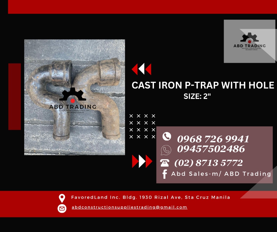 CAST IRON P-TRAP WITH HOLE, Commercial & Industrial, Construction Tools ...