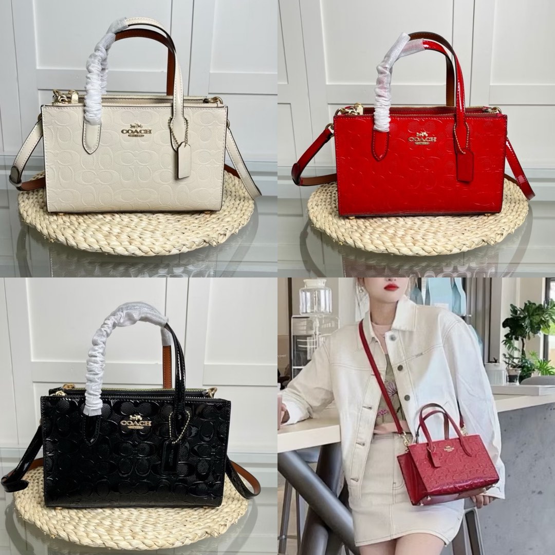 Coach Nina Small Tote In Signature Patent Leather, Women's Fashion ...