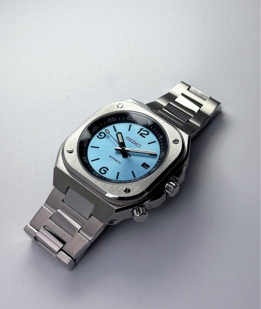 Custom Seiko Mod 42mm Ice Blue BR05 Automatic Watch, Men's Fashion ...