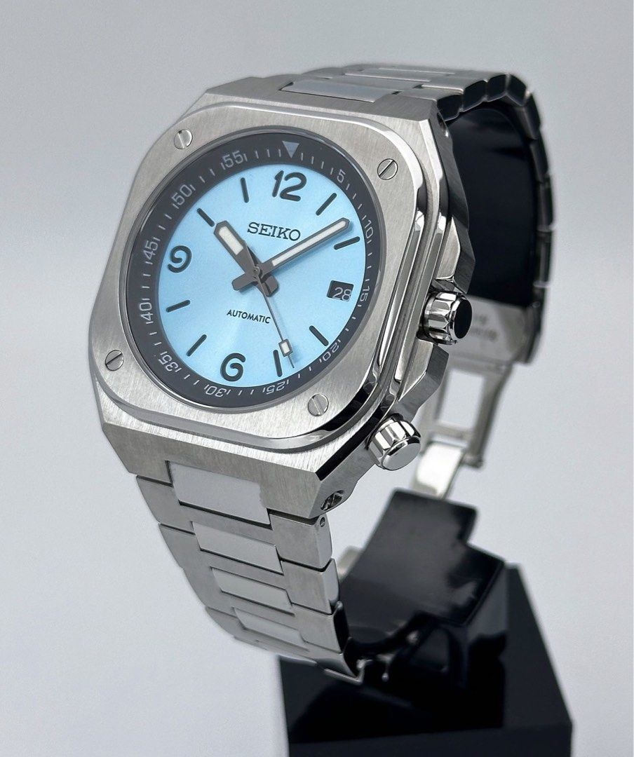 Custom Seiko Mod 42mm Ice Blue BR05 Automatic Watch, Men's Fashion ...