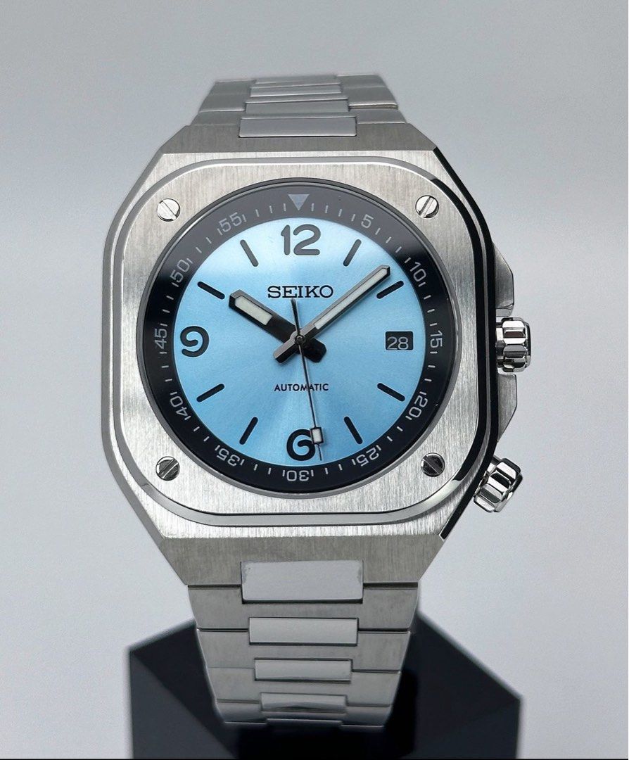Custom Seiko Mod 42mm Ice Blue BR05 Automatic Watch, Men's Fashion ...