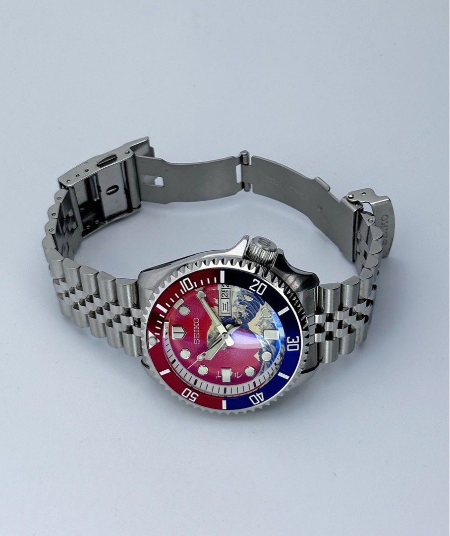Custom Seiko Mod 42mm Pepsi Godzilla SKX Automatic Watch, Men's Fashion ...