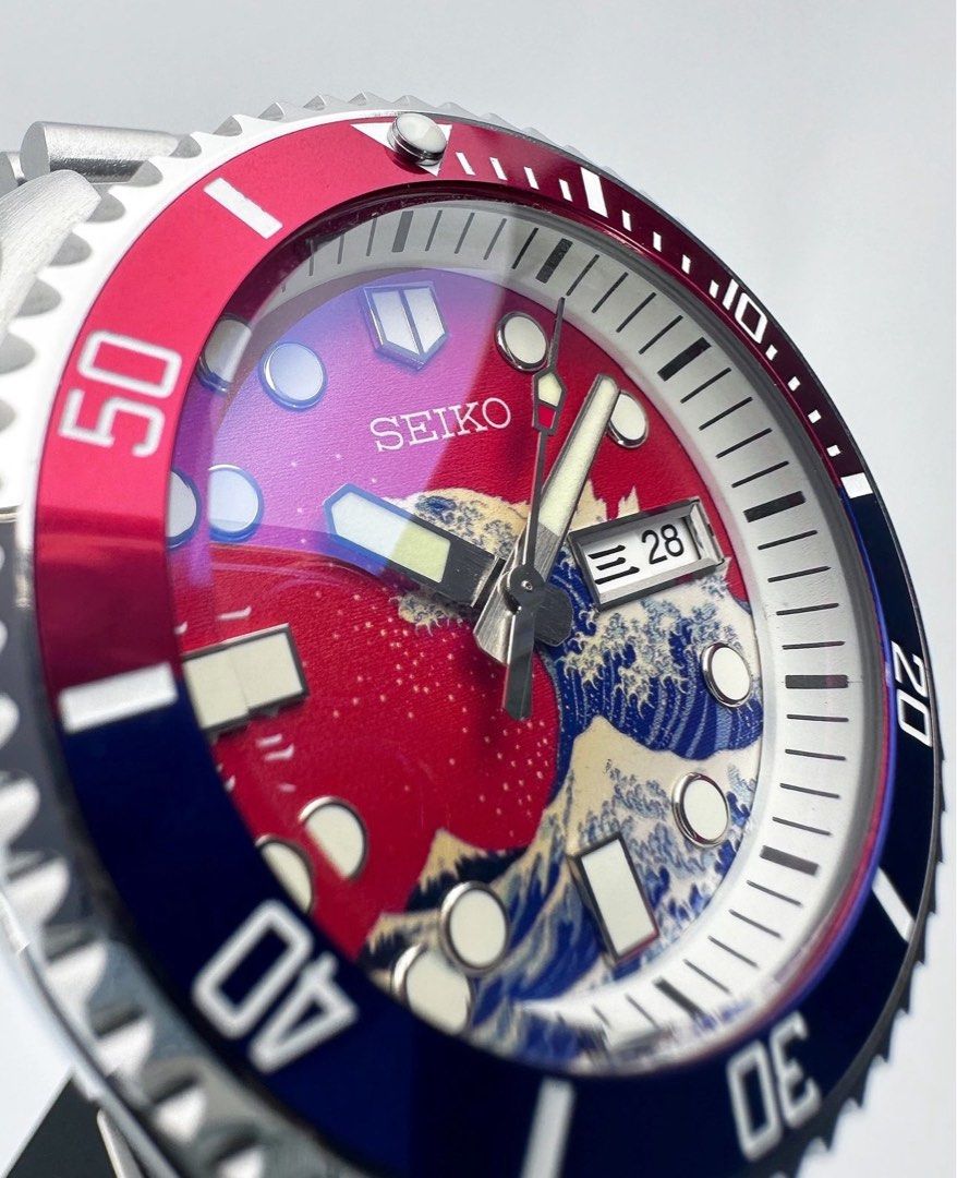 Custom Seiko Mod 42mm Pepsi Godzilla SKX Automatic Watch, Men's Fashion ...