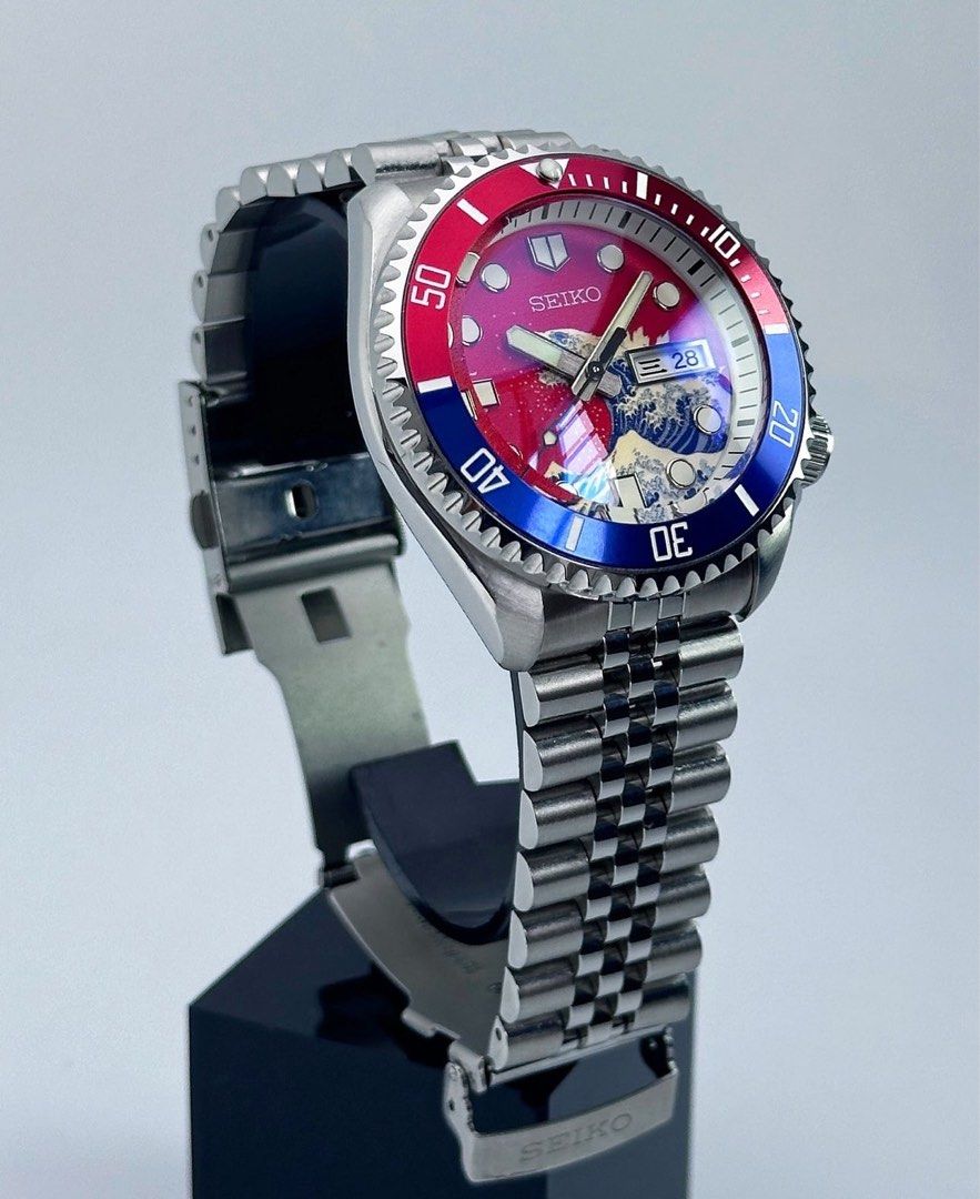 Custom Seiko Mod 42mm Pepsi Godzilla SKX Automatic Watch, Men's Fashion ...
