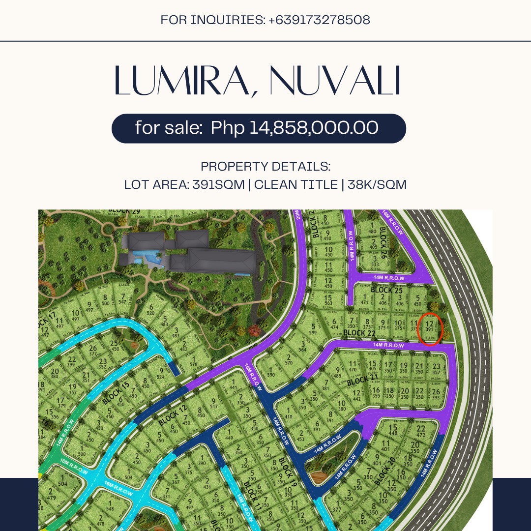 **direct listing** 391 sqm lot in Lumira, Nuvali for sale, Property, For Sale, Lot on Carousell