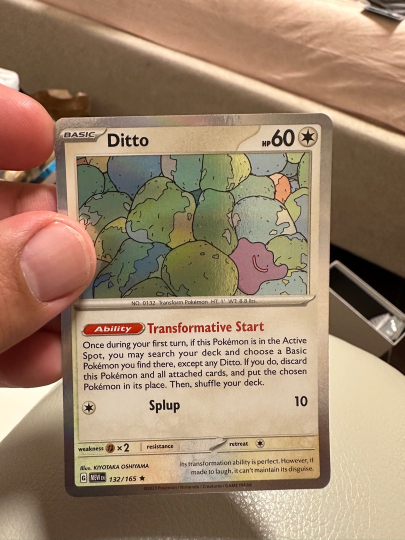 Ditto - 132/165 - Holo Rare, Hobbies & Toys, Toys & Games on Carousell
