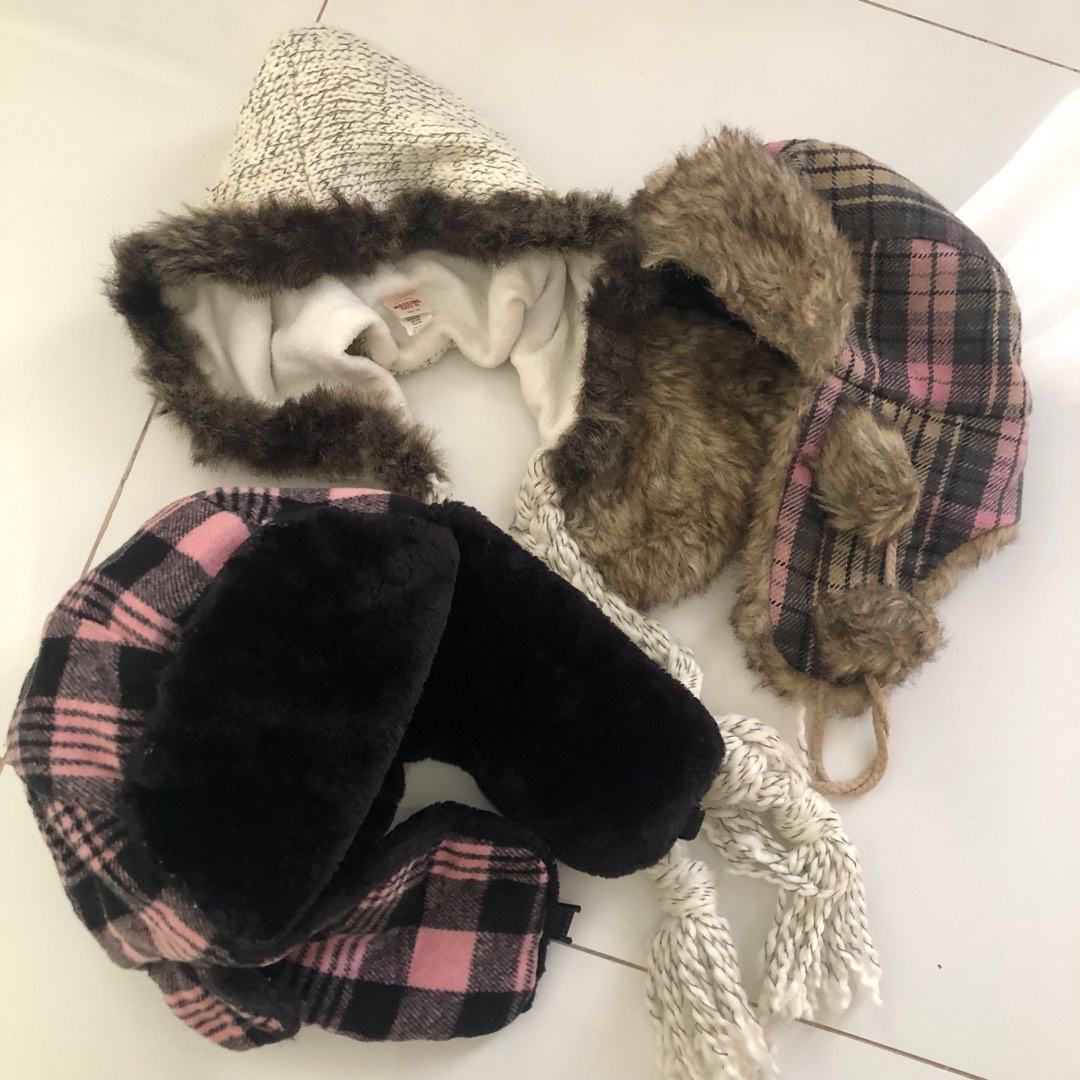 FUR HAT BUNDLE TAKE ALL USHANKA HAT WINTER HAT TRAPPER HAT PLAID KUROMI ...