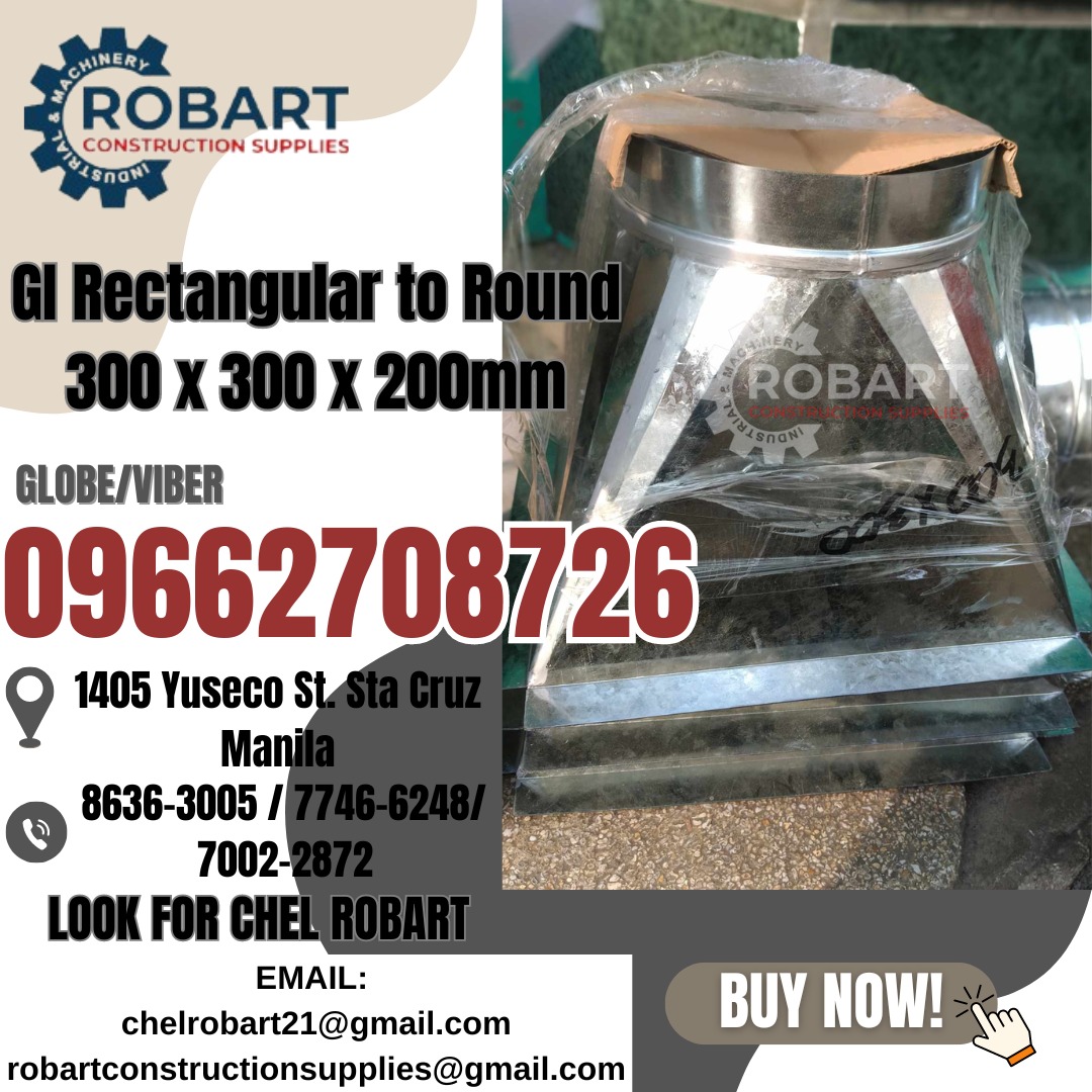 GI RECTANGULAR TO ROUND, Commercial & Industrial, Construction ...