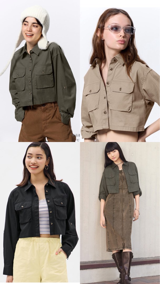 GU utility polo longsleeves , Women's Fashion, Coats, Jackets and ...