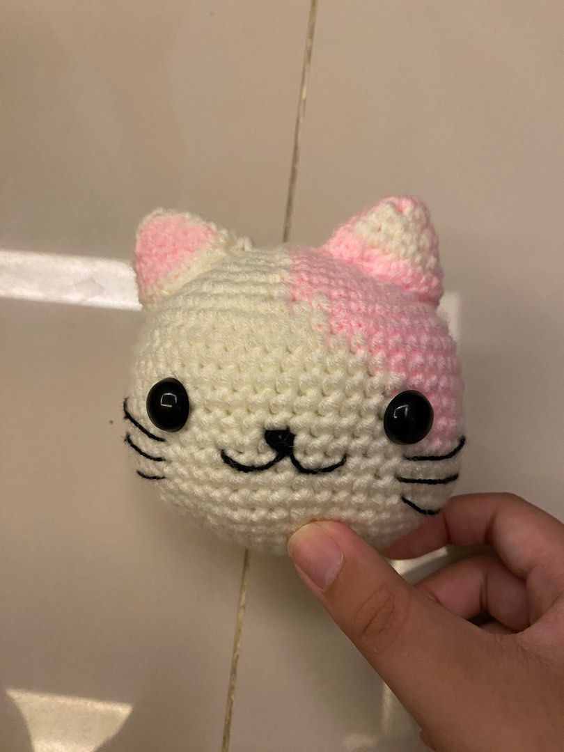 HANDMADE pinky cat crochet, Hobbies & Toys, Stationery & Craft ...