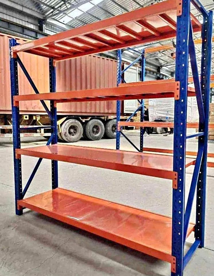 Heavy Duty Full Metal Storage Rack (Orange Blue color), Commercial ...
