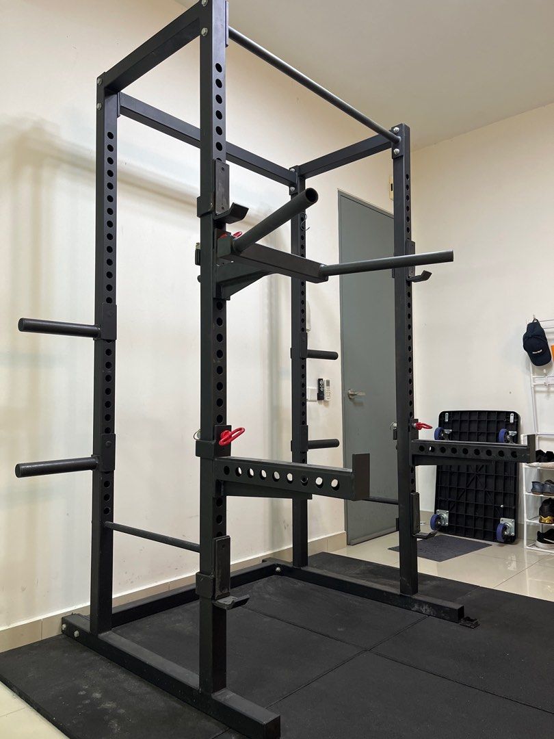Heavy Duty Power Squat bench Rack Cage Savage Gears free Dips Bar for ...